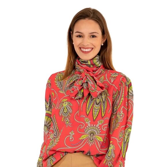 Gretchen Scott Designs | Tops | Euc Gretchen Scott Billow Tie Blouse Sz ...